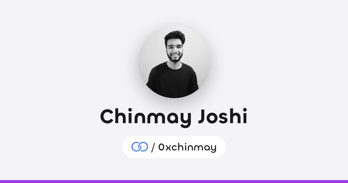 Chinmay Joshi (/0xchinmay) · solo.to