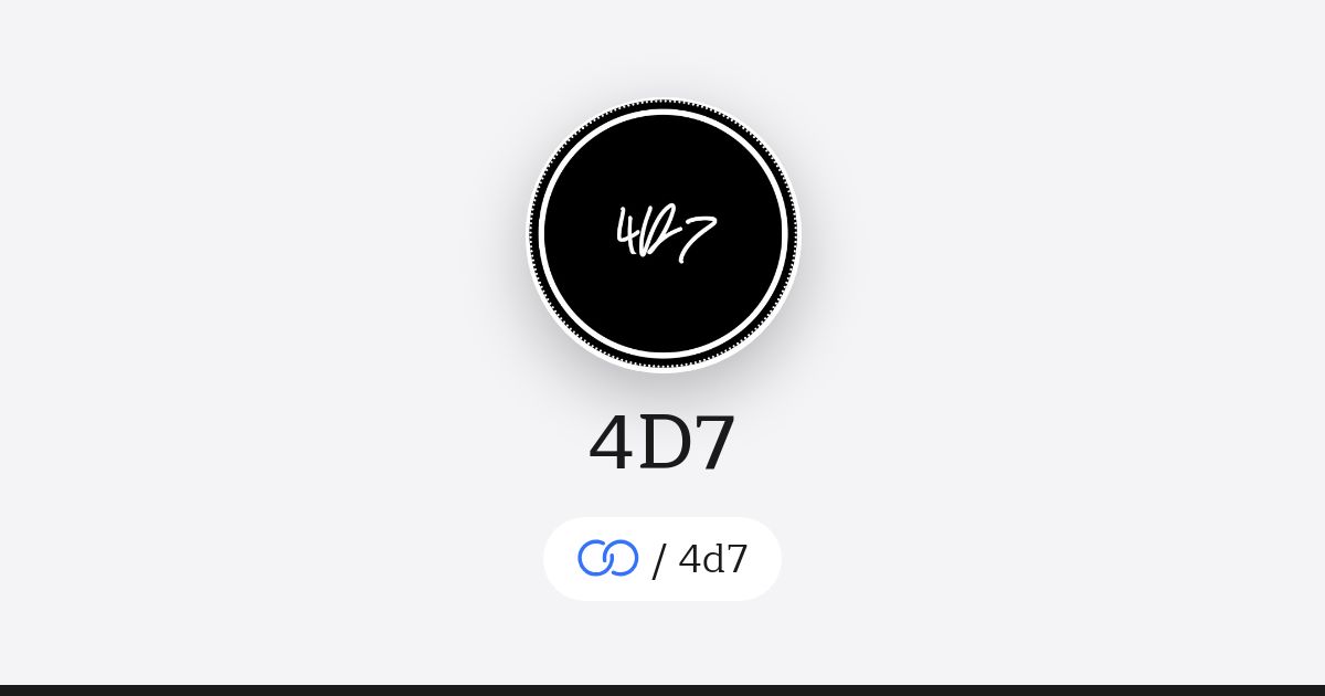 4D7 (/4d7) · solo.to