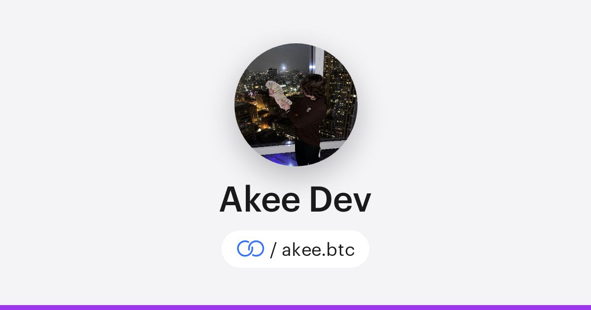 Akee Dev (/akee.btc) · solo.to