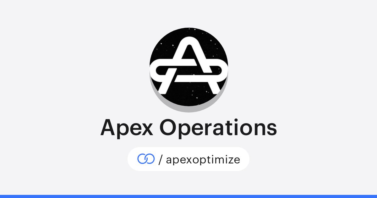 Apex Operations (/apexoptimize) · solo.to