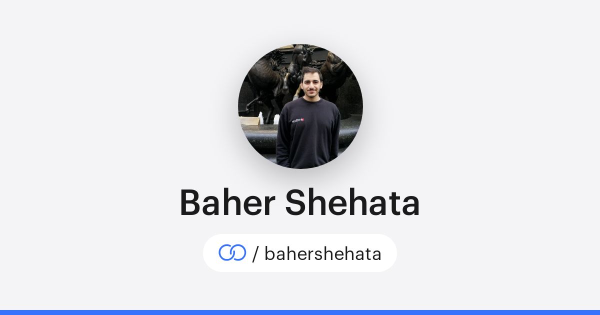 Baher Shehata (/bahershehata) · solo.to