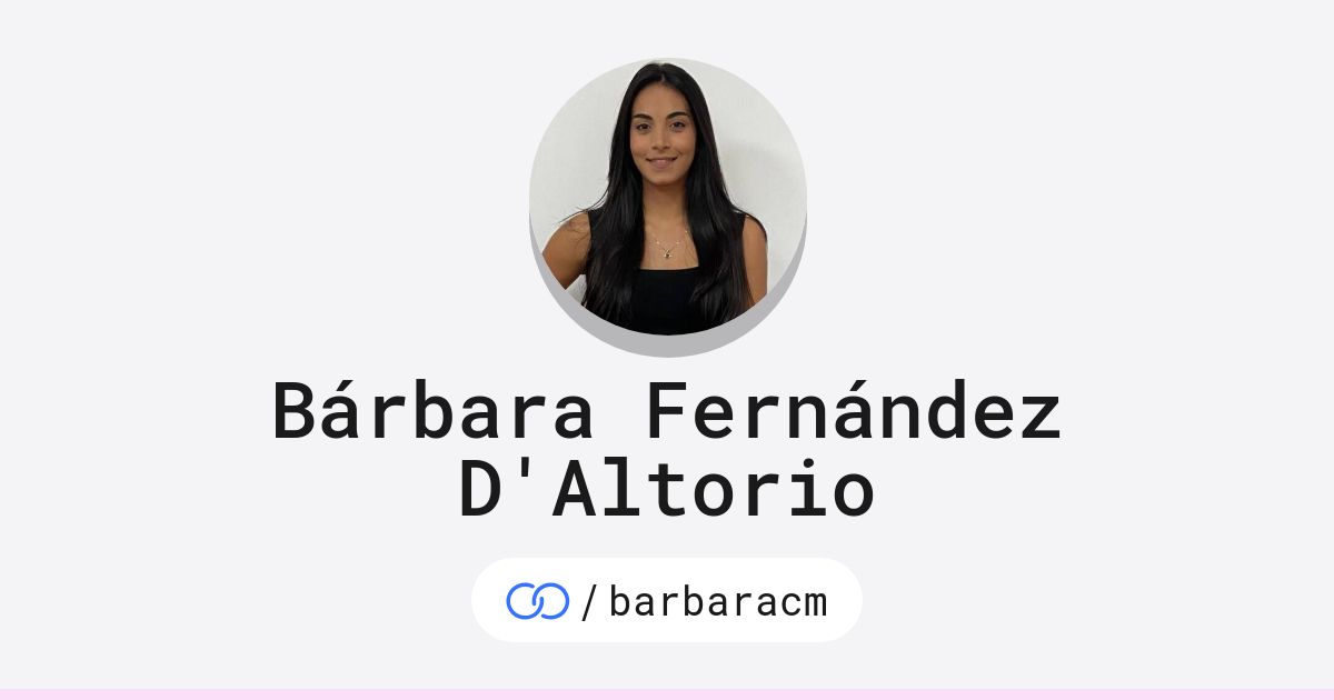 Bárbara Fernández D'Altorio (/barbaracm) · solo.to
