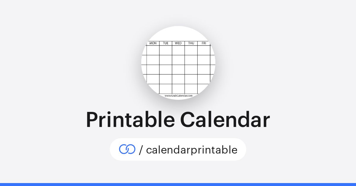 Printable Calendar (/calendarprintable) · solo.to
