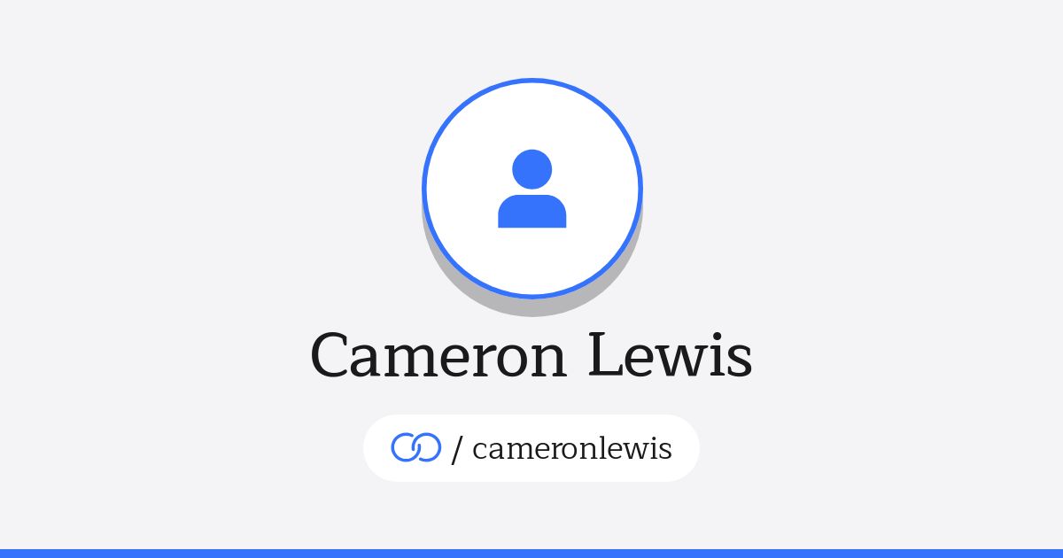 Cameron Lewis (/cameronlewis) · solo.to