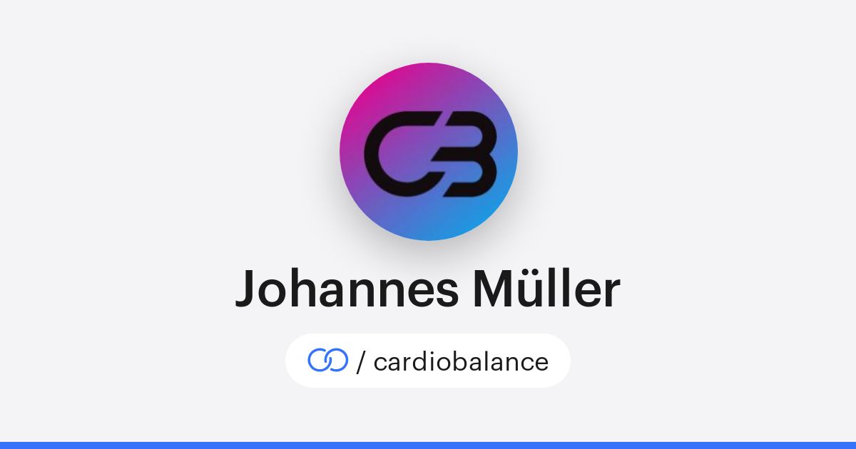Johannes Müller (/cardiobalance) · solo.to