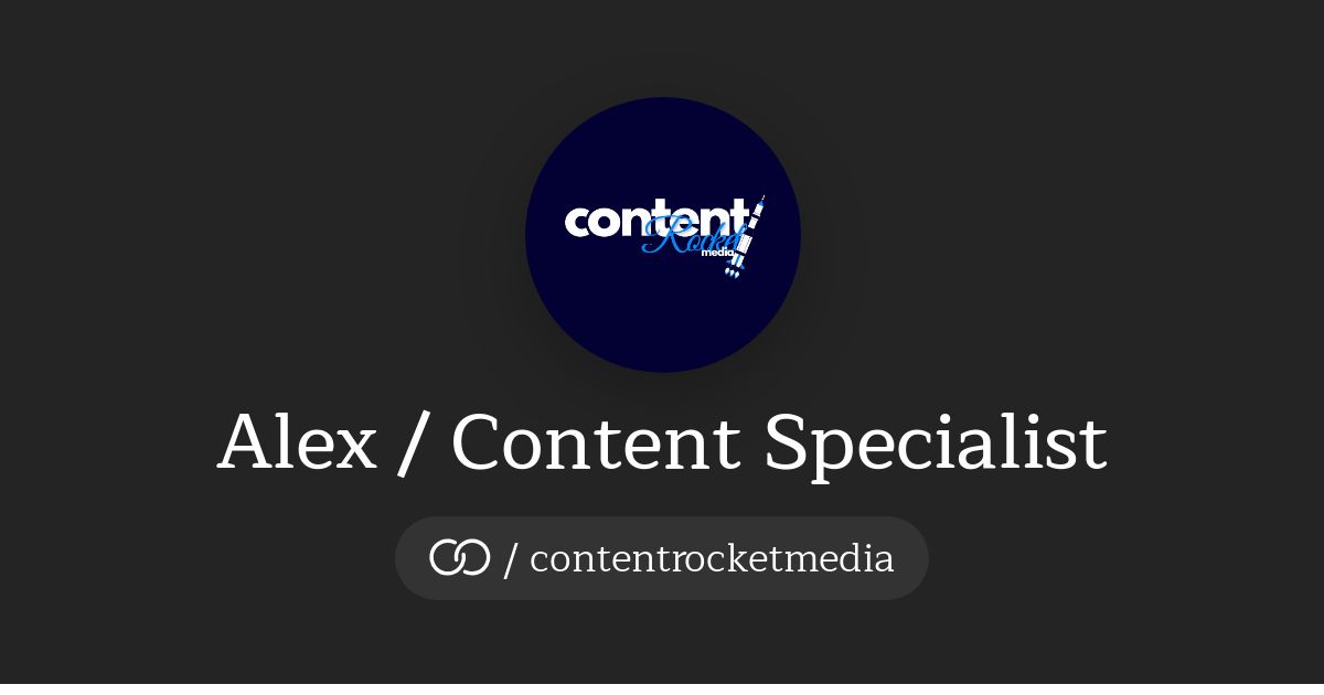 Alex / Content Specialist (/contentrocketmedia) · solo.to