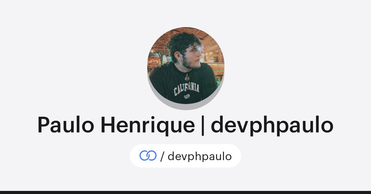 Paulo Henrique | devphpaulo (/devphpaulo) · solo.to