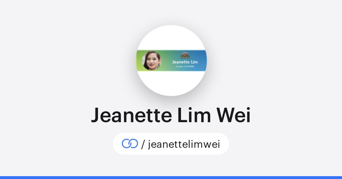 Jeanette Lim Wei (/jeanettelimwei) · solo.to