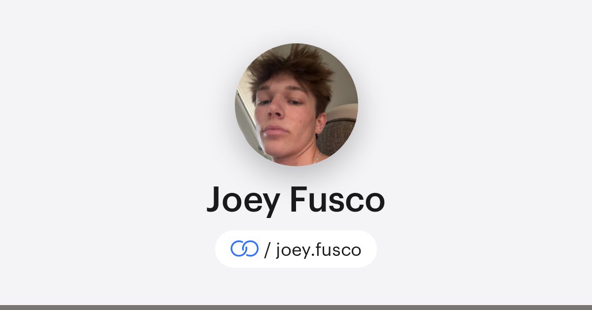 Joey Fusco (/joey.fusco) · solo.to
