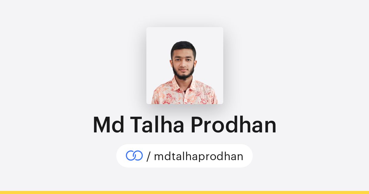 Md Talha Prodhan (/mdtalhaprodhan) · solo.to