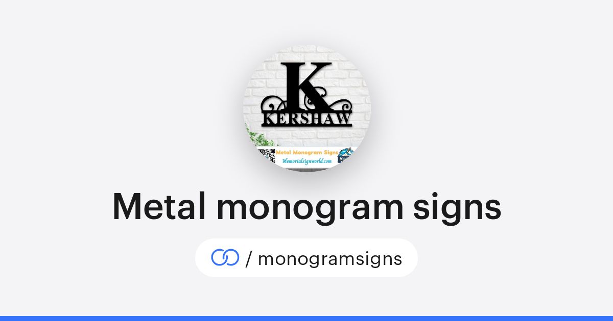 Metal monogram signs (/monogramsigns) · solo.to