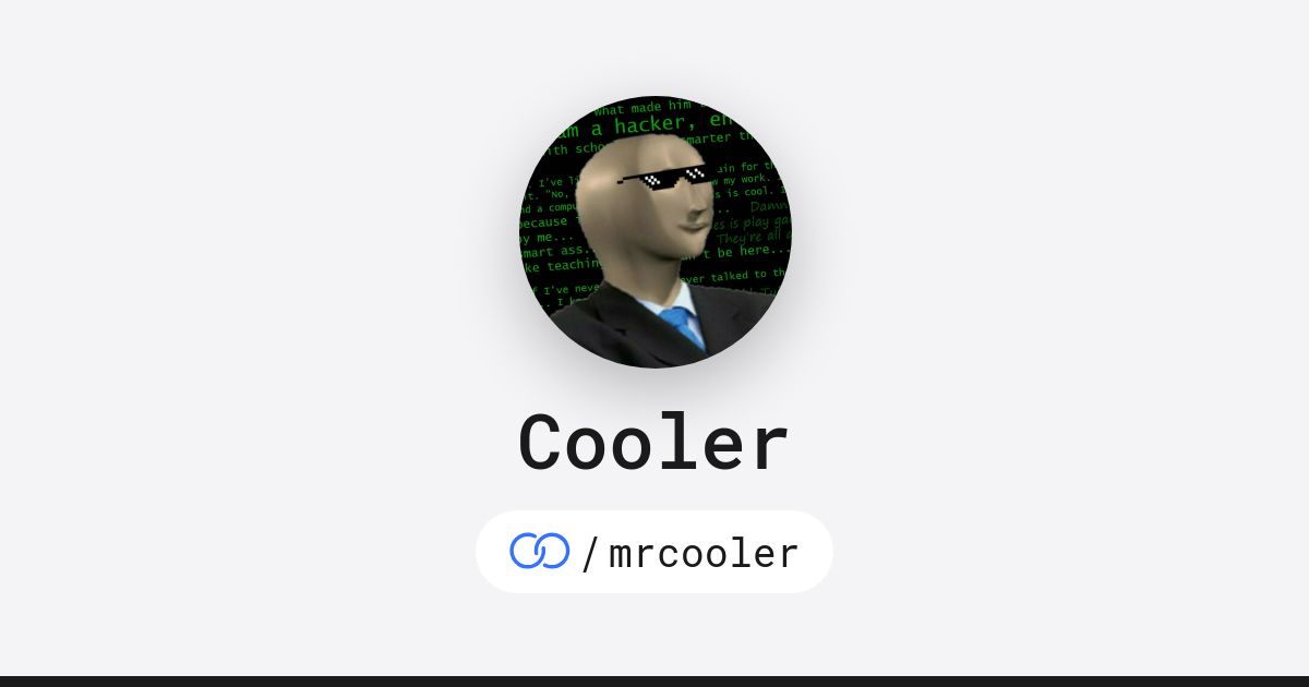 Cooler (/mrcooler) · solo.to
