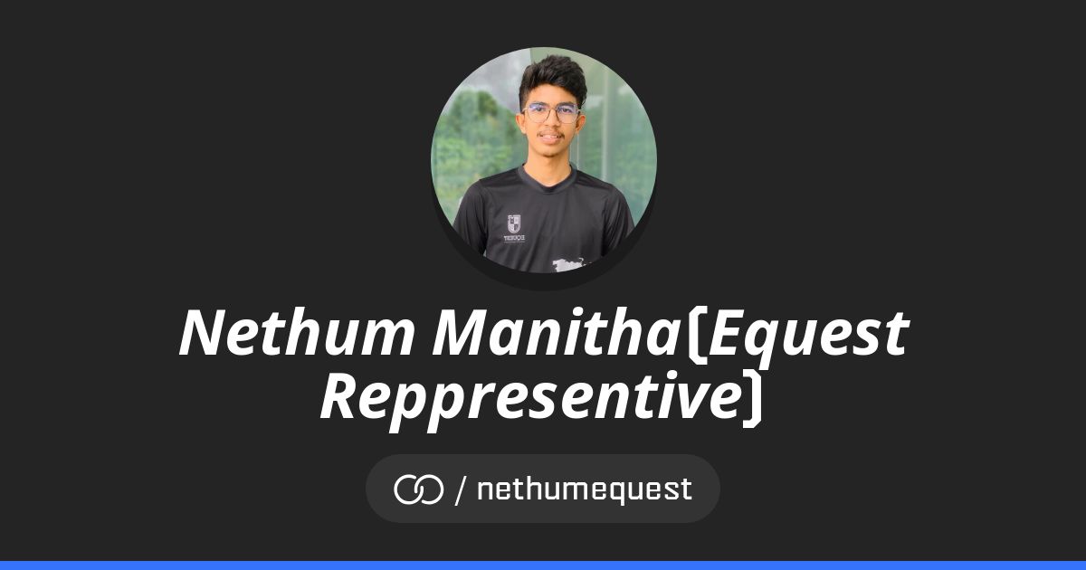 𝙉𝙚𝙩𝙝𝙪𝙢 𝙈𝙖𝙣𝙞𝙩𝙝𝙖(𝙀𝙦𝙪𝙚𝙨𝙩 𝙍𝙚𝙥𝙥𝙧𝙚𝙨𝙚𝙣𝙩𝙞𝙫𝙚) (/nethumequest) · solo.to