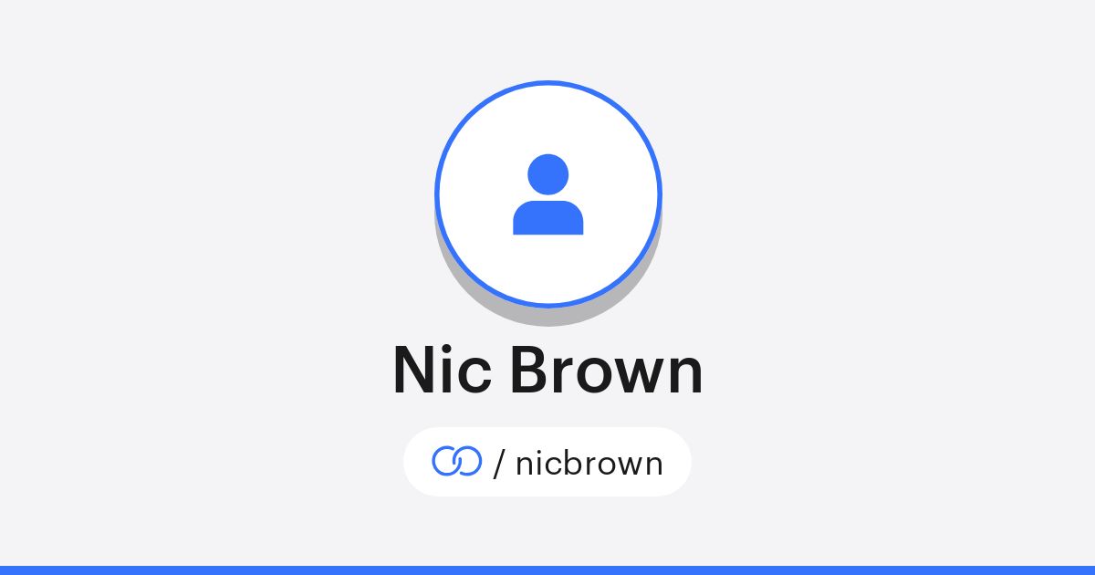Nic Brown (/nicbrown) · solo.to