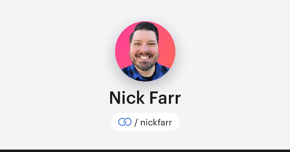 Nick Farr (/nickfarr) · solo.to