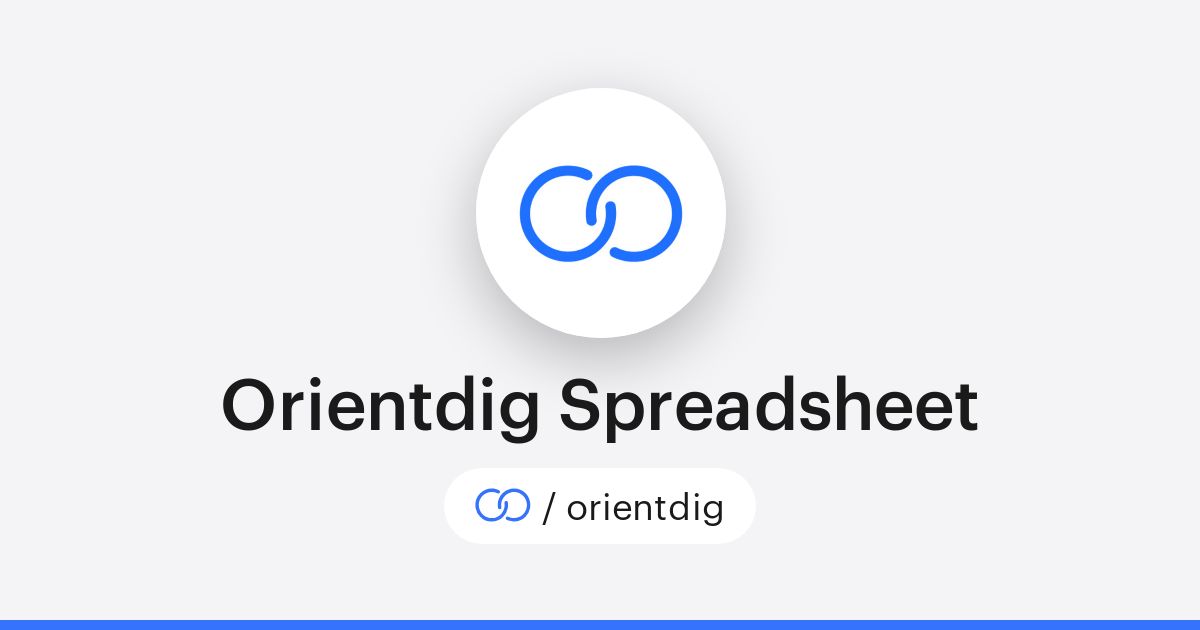 Orientdig Spreadsheet (/orientdig) · solo.to