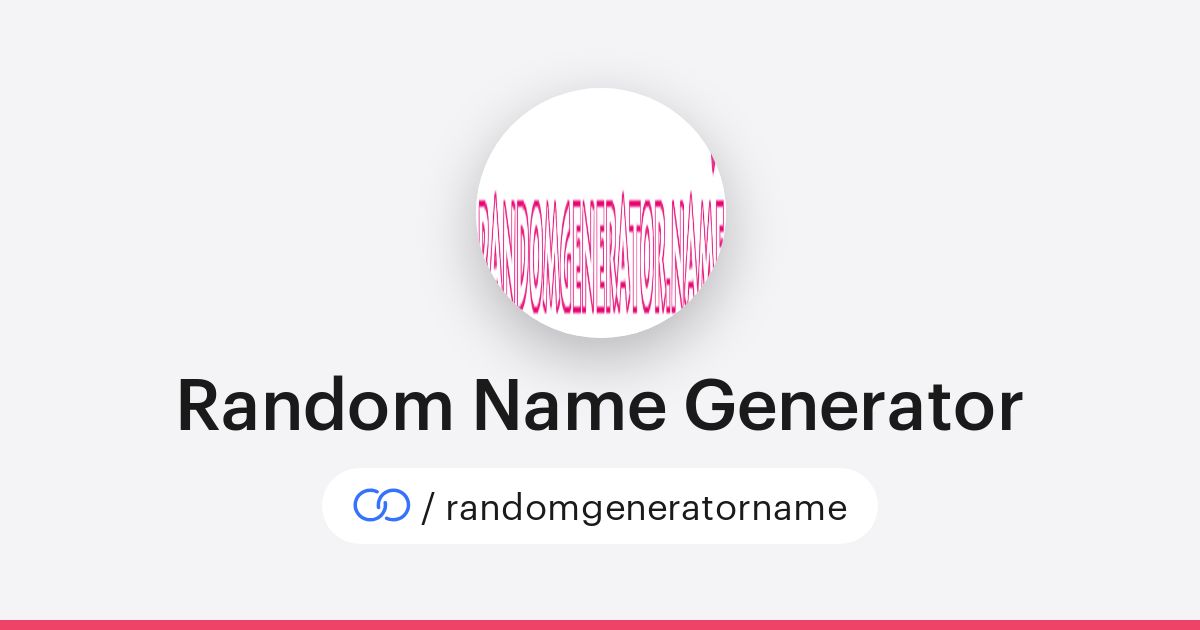 Random Name Generator (/randomgeneratorname) · solo.to