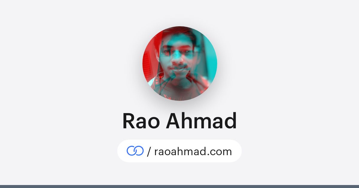 Rao Ahmad (/raoahmad.com) · solo.to