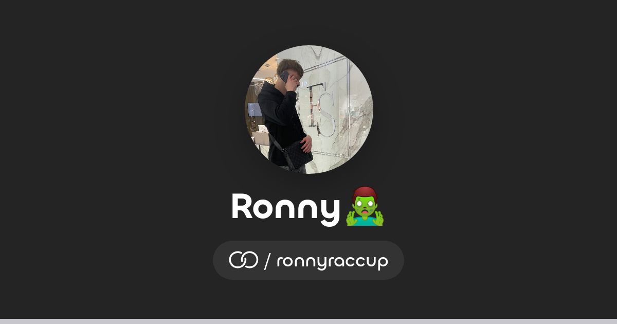 Ronny🧟‍♂️ (/ronnyraccup) · solo.to