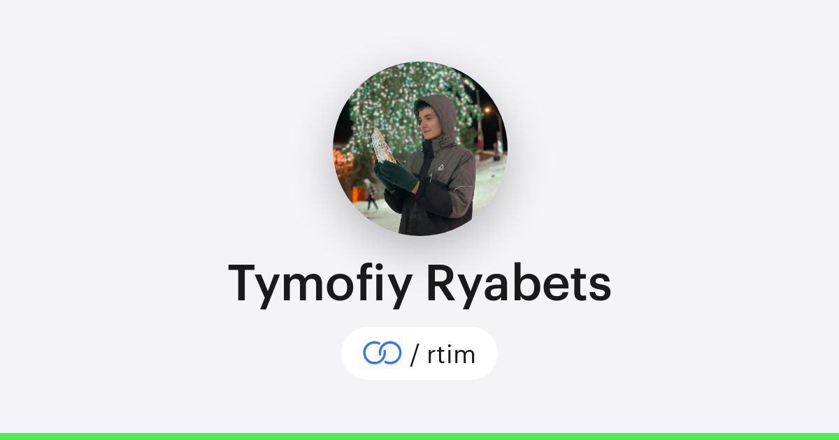 Tymofiy Ryabets (/rtim) · solo.to