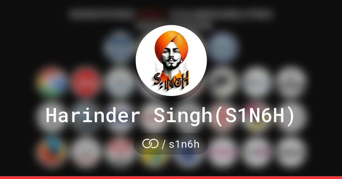 Harinder Singh(S1N6H) (/s1n6h) · solo.to
