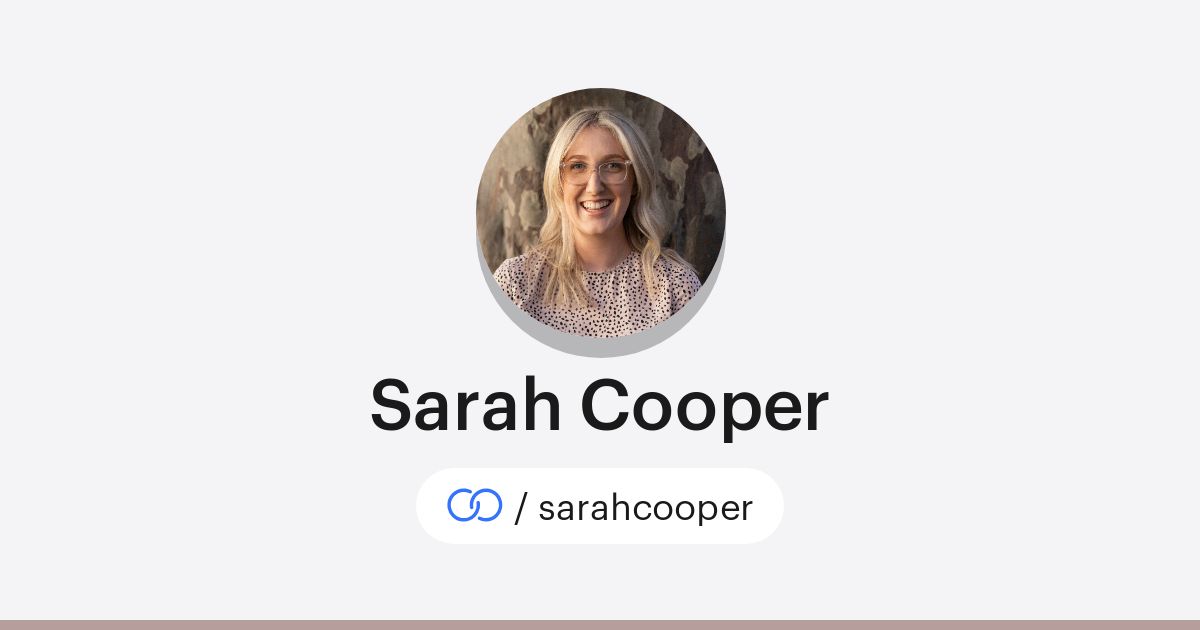 Sarah Cooper (/sarahcooper) · solo.to