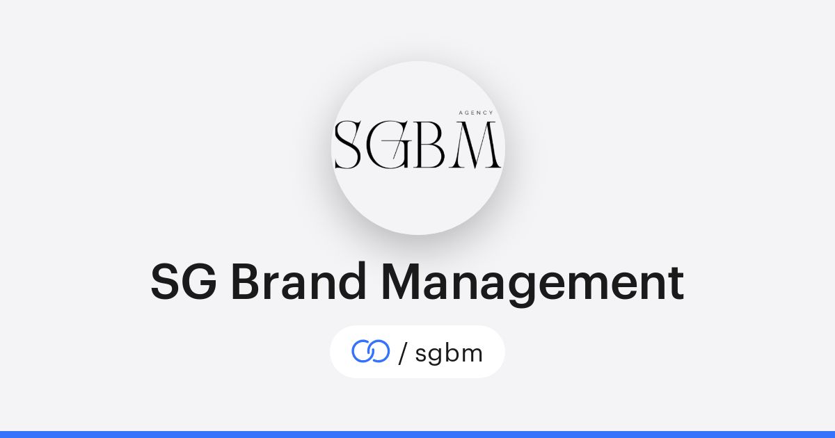 SG Brand Management (/sgbm) · solo.to