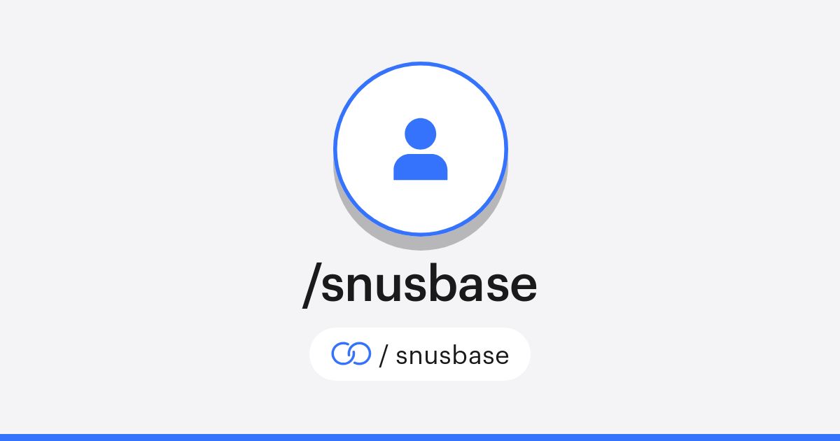 /snusbase · solo.to