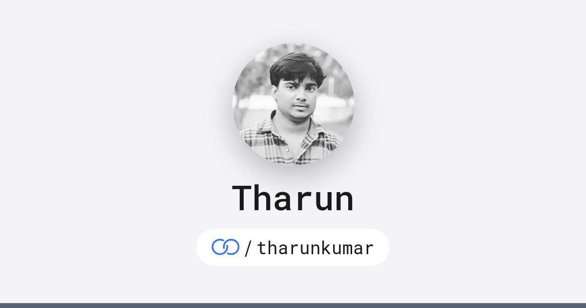 Tharun (/tharunkumar) · solo.to
