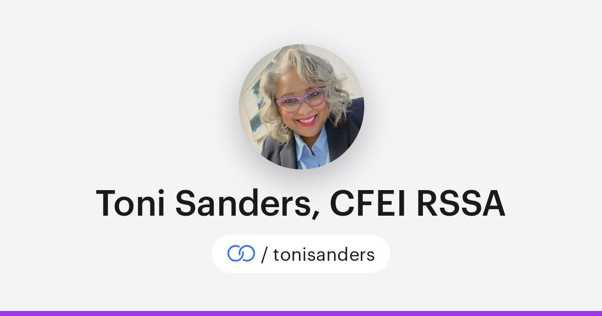 Toni Sanders, CFEI RSSA (/tonisanders) · solo.to